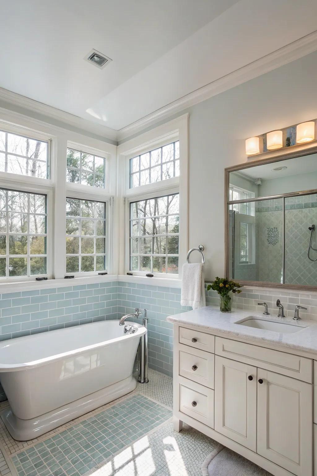 Creative Ways to Style Your Bathroom Windows - Light and Layer