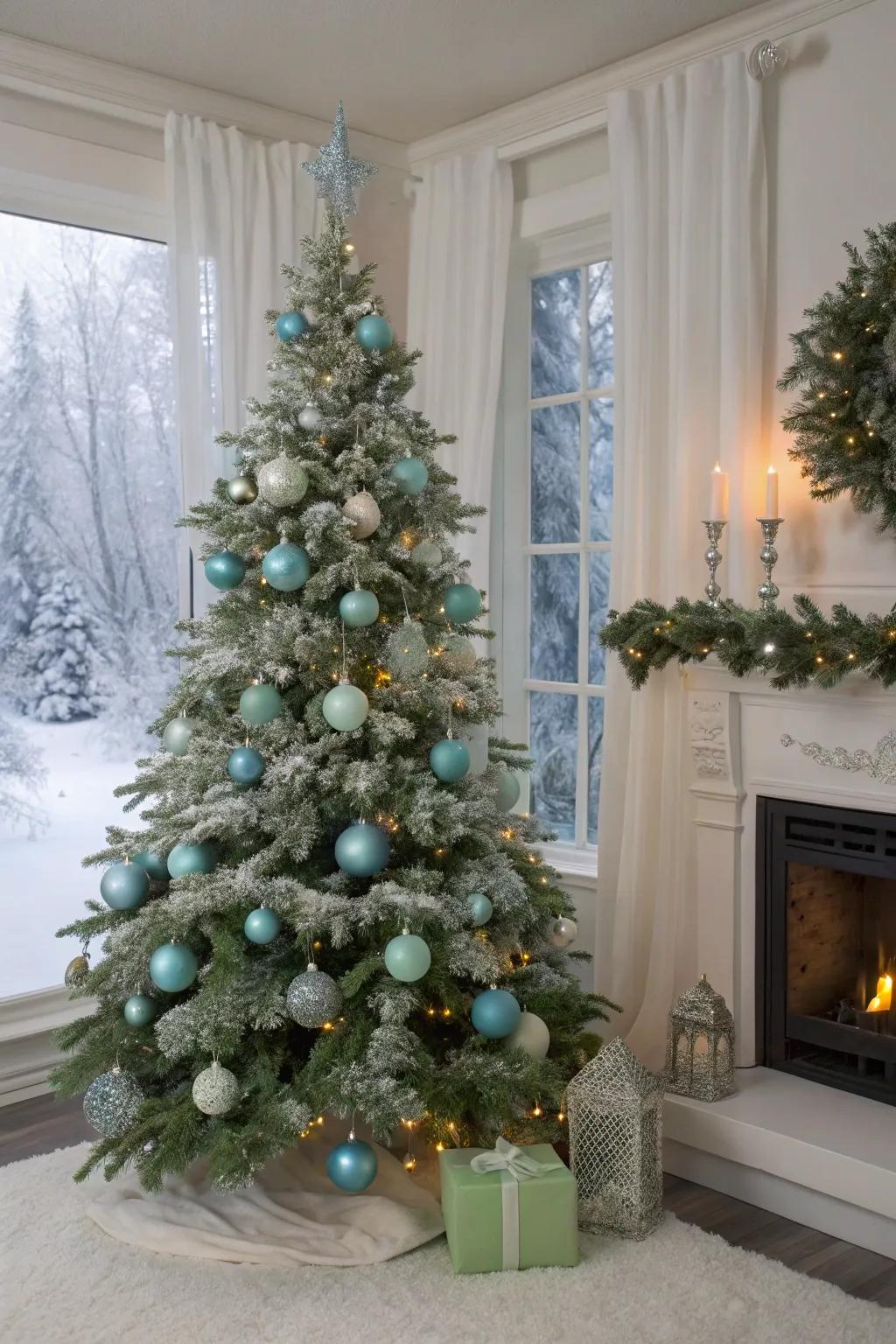 Festive Green and Blue Christmas Tree Decor Ideas - Light and Layer