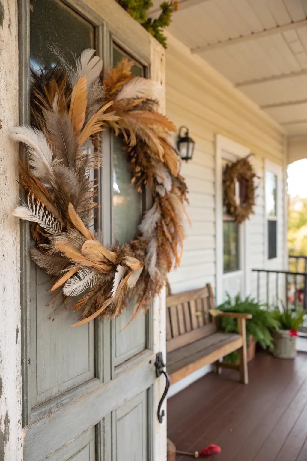 Creative Fall Wreath Door Ideas for a Festive Entryway - Light and Layer