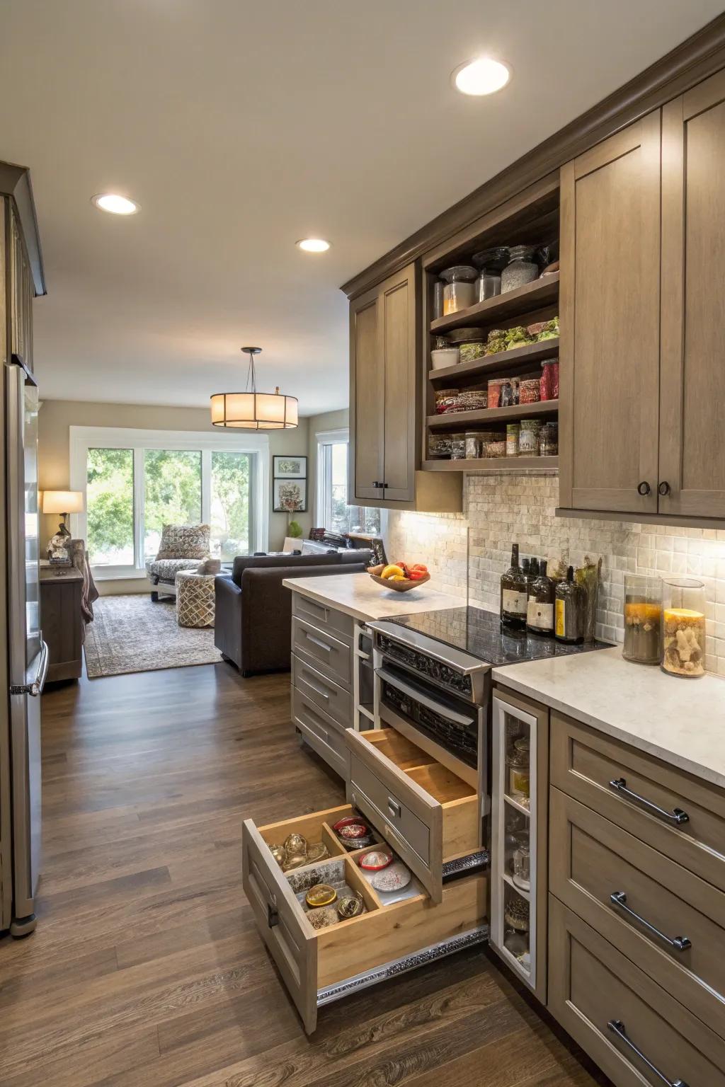 Modern Concepts for Connected Kitchen and Living Spaces - Light and Layer