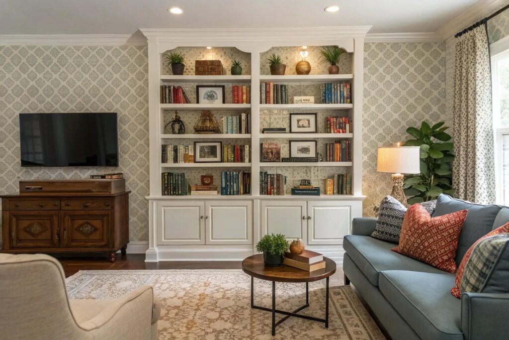 21+ Creative Bookshelf Wallpaper Ideas